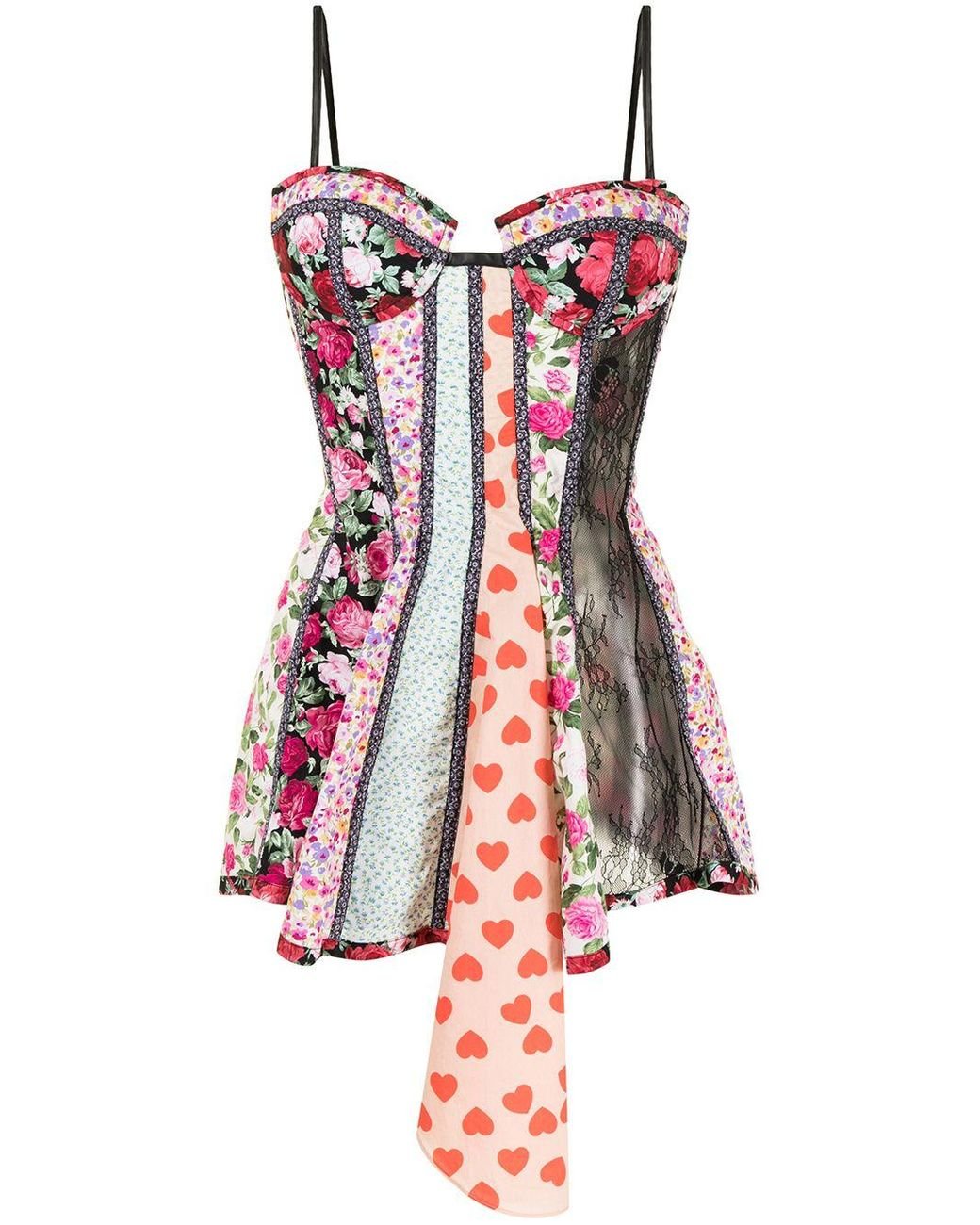 Natasha Zinko Mix-print Corset Dress | Lyst Natasha Zinko Mix-print Corset Dress | Lyst