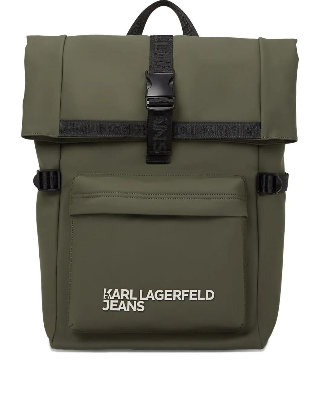 KARL LAGERFELD Roll-Top Buckle Backpack in Green for Men | Lyst