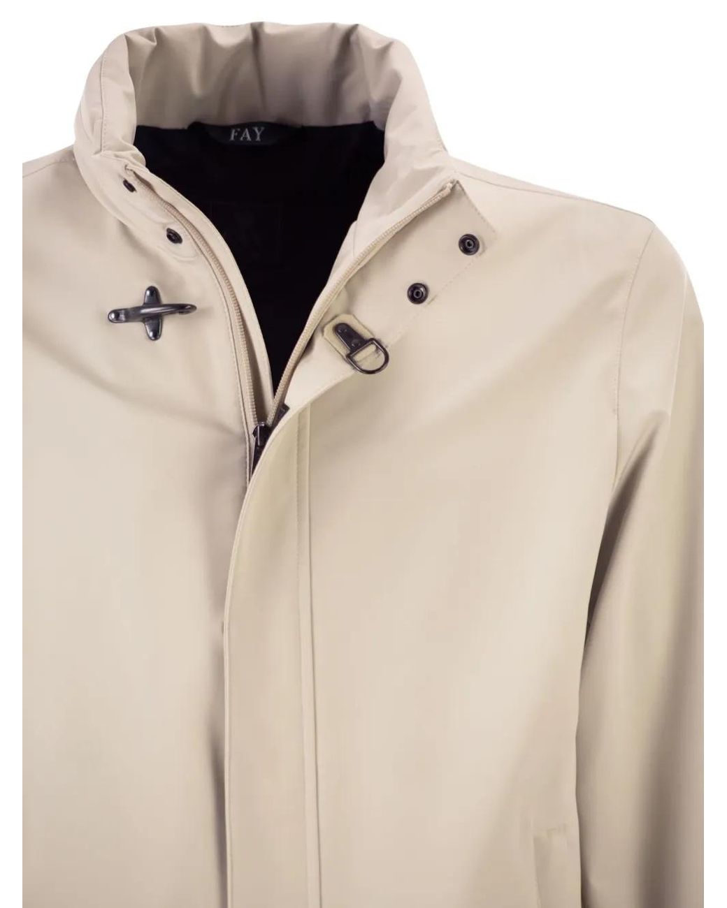 Fay Hood Bomber Jacket in Natural for Men | Lyst UK