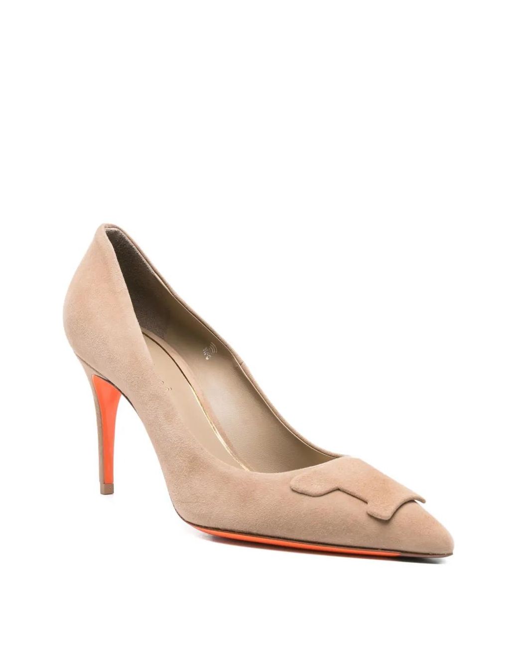 Santoni 85Mm Suede Stiletto Pumps in Pink | Lyst