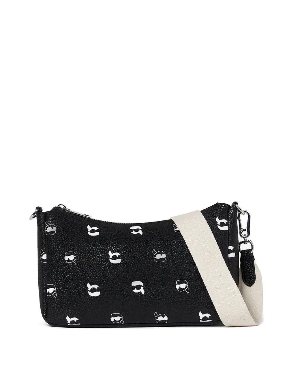 Karl Lagerfeld Small Ikon Cross Body Bag in Black | Lyst