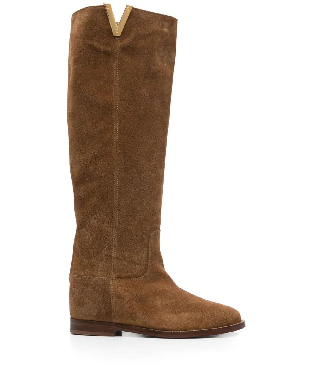 Via Roma 15 Logo-Plaque Boots in Brown | Lyst