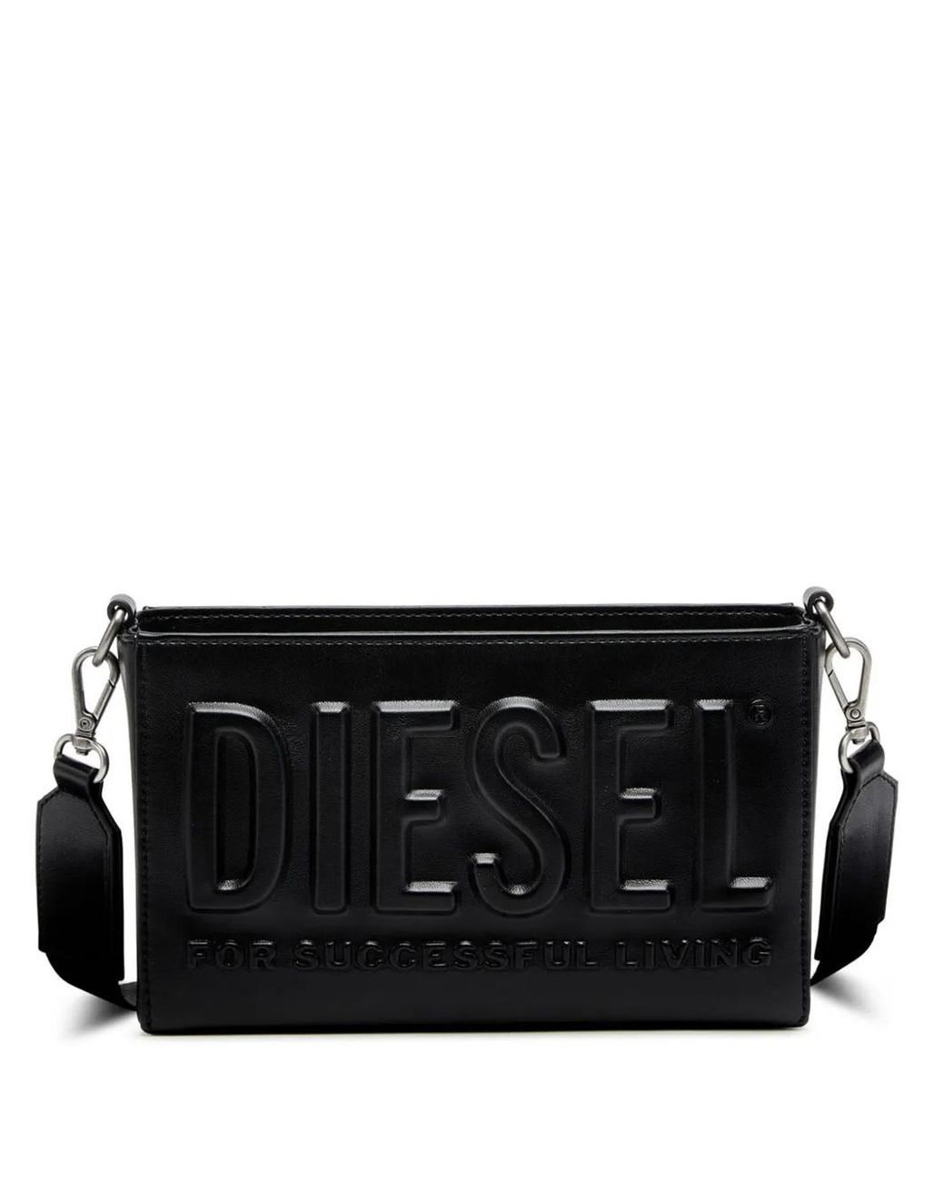 DIESEL Dsl 3D Logo-Embossed Shoulder Bag in Black | Lyst