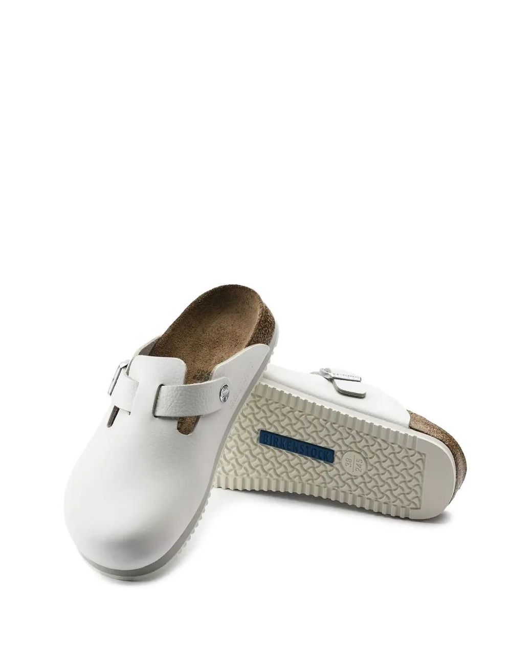 Birkenstock Boston Super Grip Slides in White for Men | Lyst