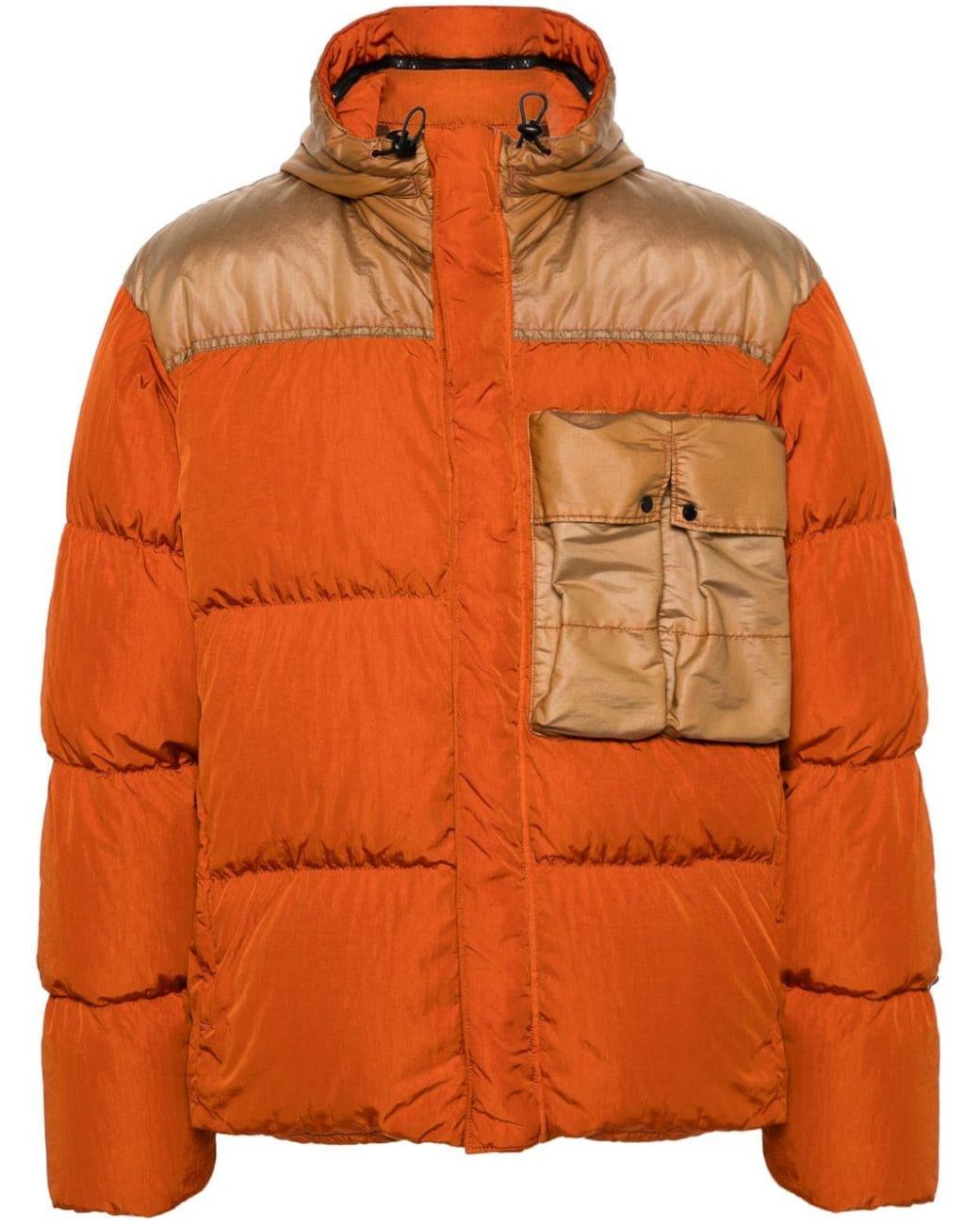 C.P. Company Eco Chrome-r Mixed Goggle Puffer Jacket in Orange for Men ...