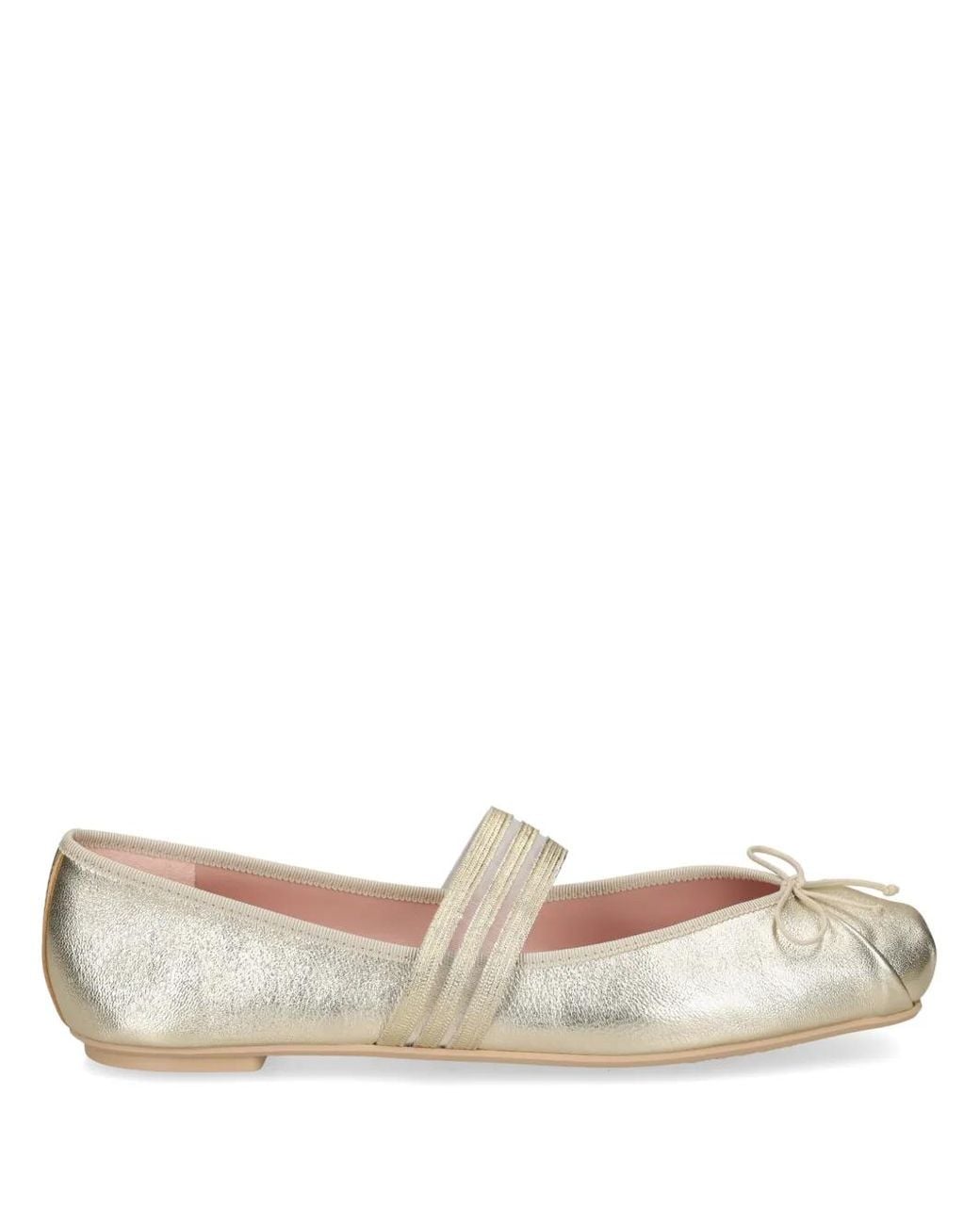 Pretty Ballerinas Kristen Metallic Ballet Flats in White | Lyst