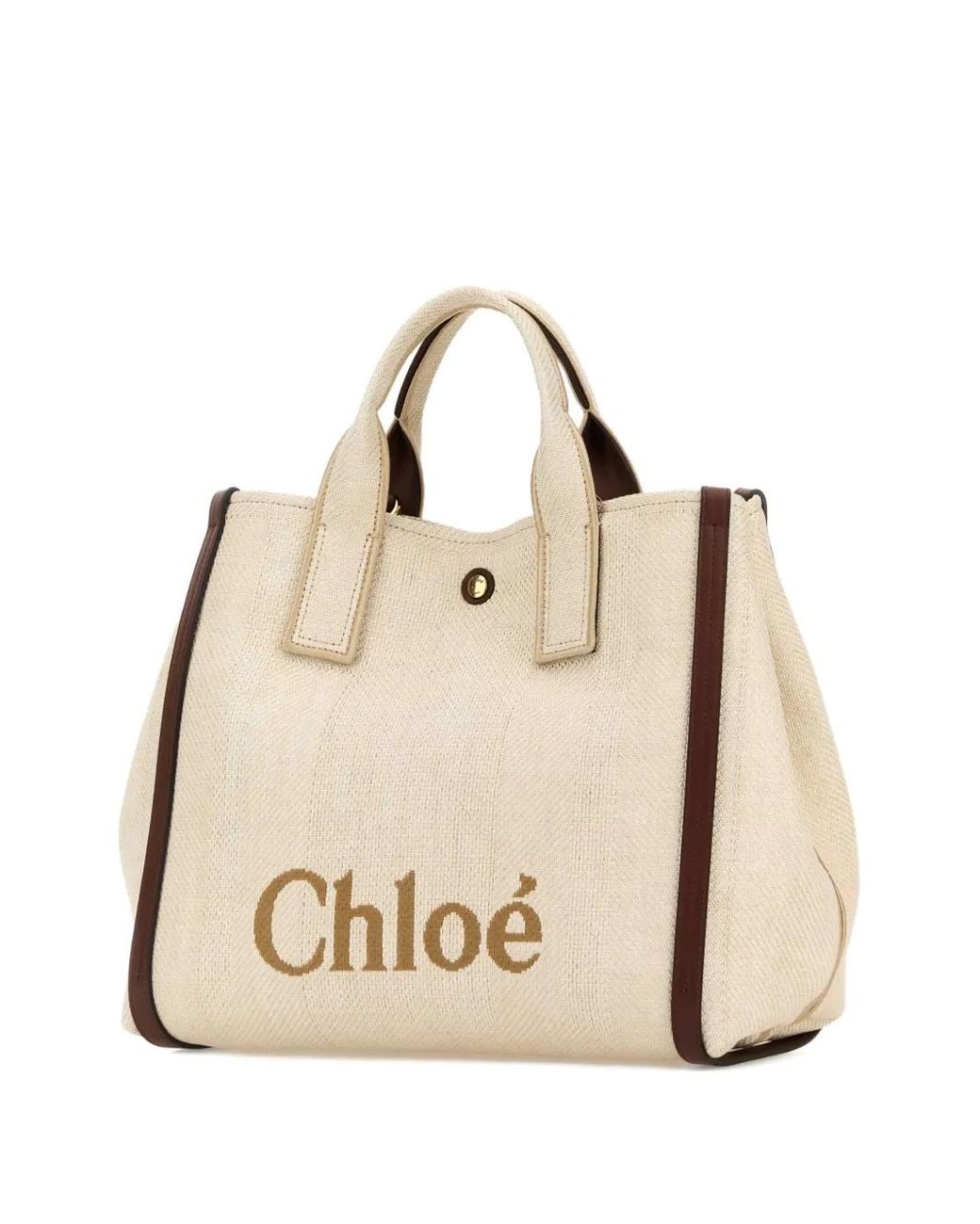 Chloé Logo-Print Tote Bag in Natural | Lyst