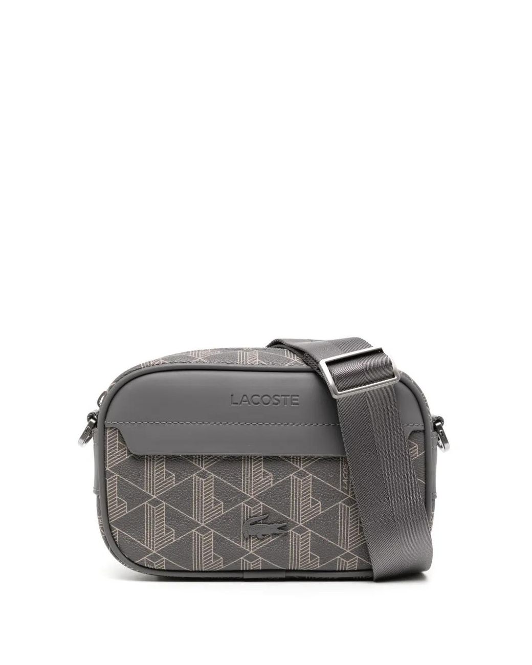 Lacoste Embossed Logo Messenger Bag in Gray for Men | Lyst