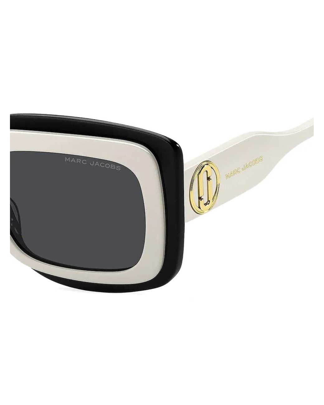 Marc Jacobs Rectangle-Frame Logo Sunglasses in Black | Lyst UK