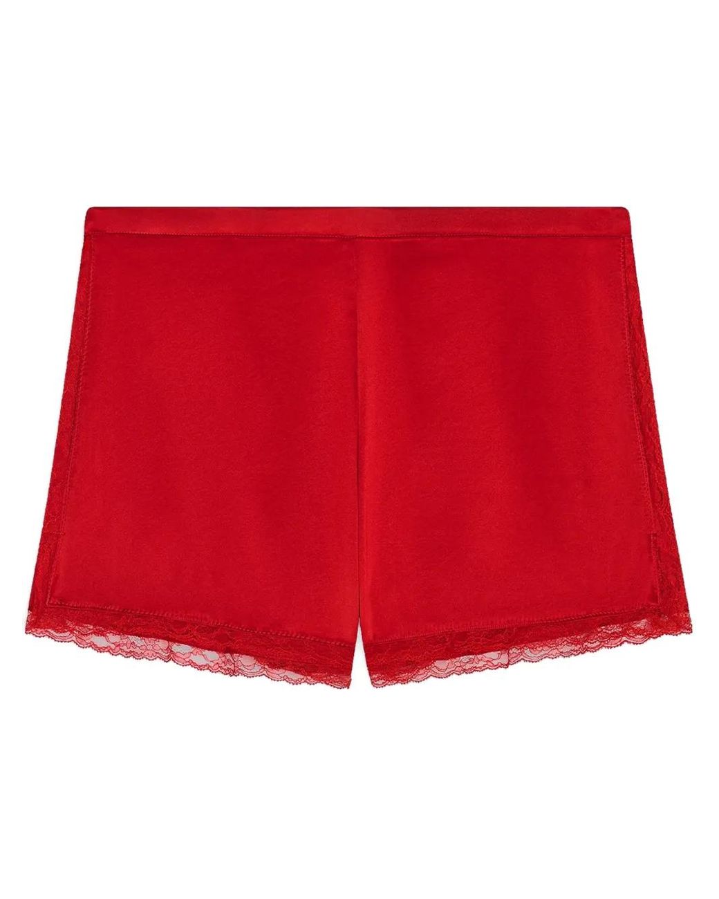 Dries Van Noten Satin Mini Shorts in Red | Lyst