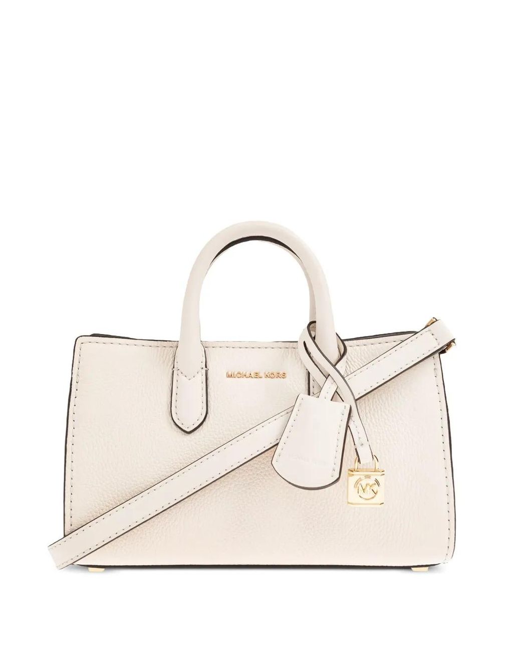 MICHAEL Michael Kors Mini Scarlett Lock-Detail Tote Bag in Natural | Lyst