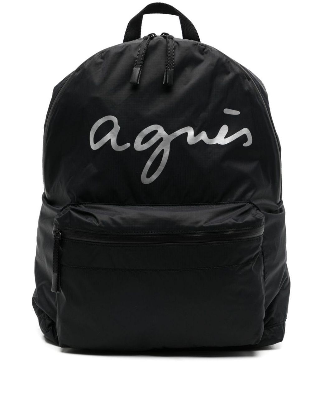 agnès b. Logo-Printed Backpack in Black | Lyst