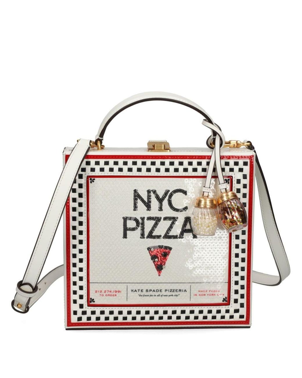 Kate Spade Slice 3D Pizza Box Tote Bag in White | Lyst Australia