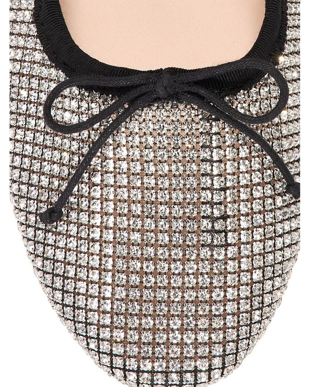 Loeffler Randall Leonie Crystal Bow Ballet Flats in White | Lyst