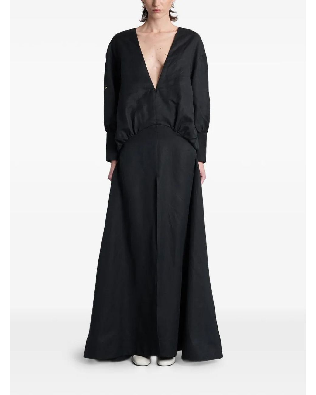 BATAKOVIC Belgrade V-Neck Open-Back Dress in Black | Lyst UK