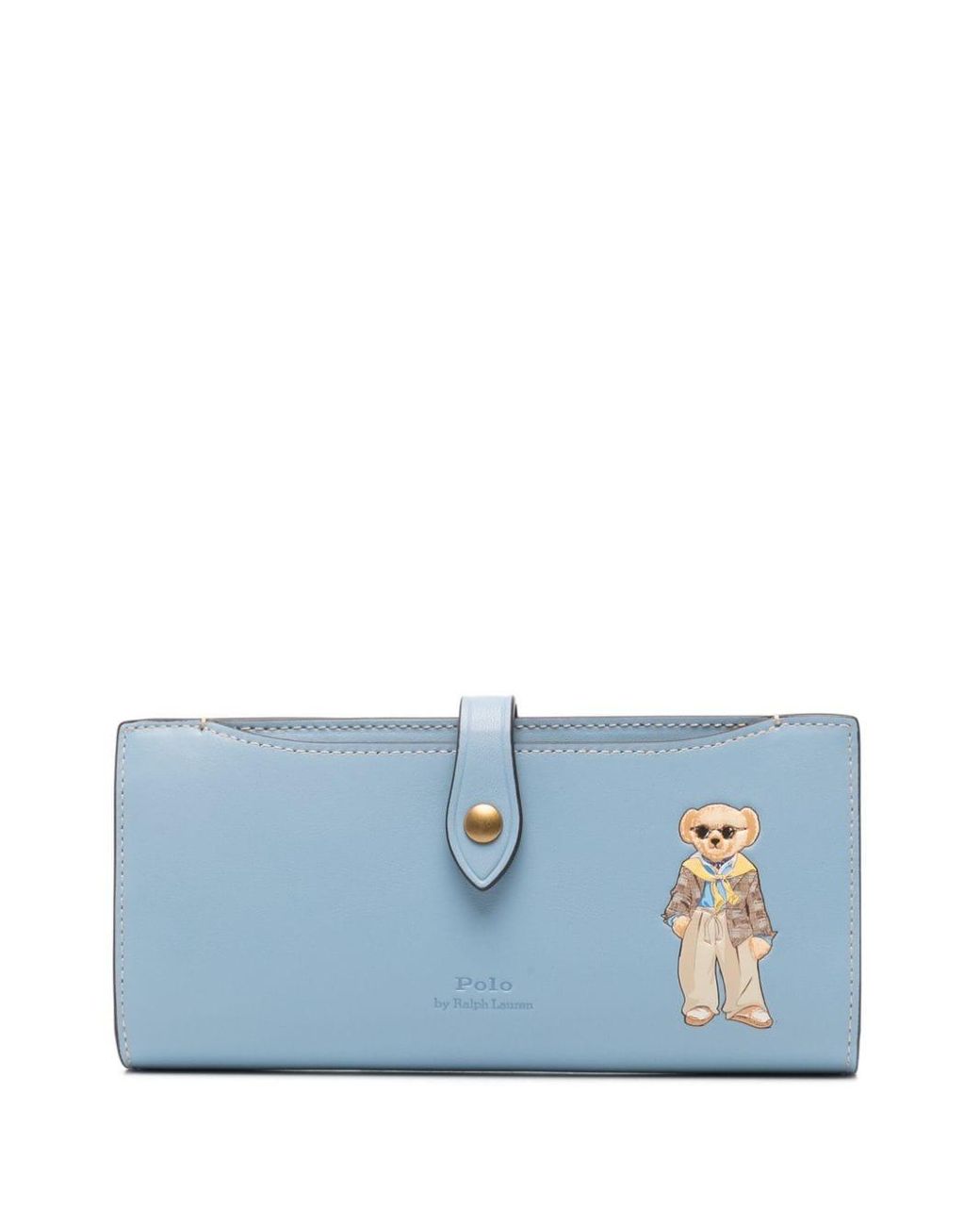 Polo Ralph Lauren Teddy Bear-Print Leather Wallet in Blue | Lyst
