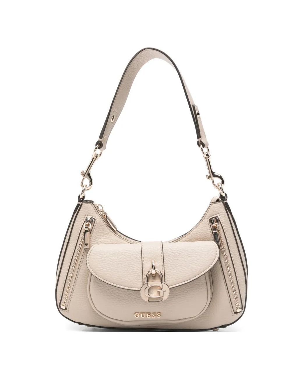 Guess Jessa Logo Shoulder Bag in Natural | Lyst