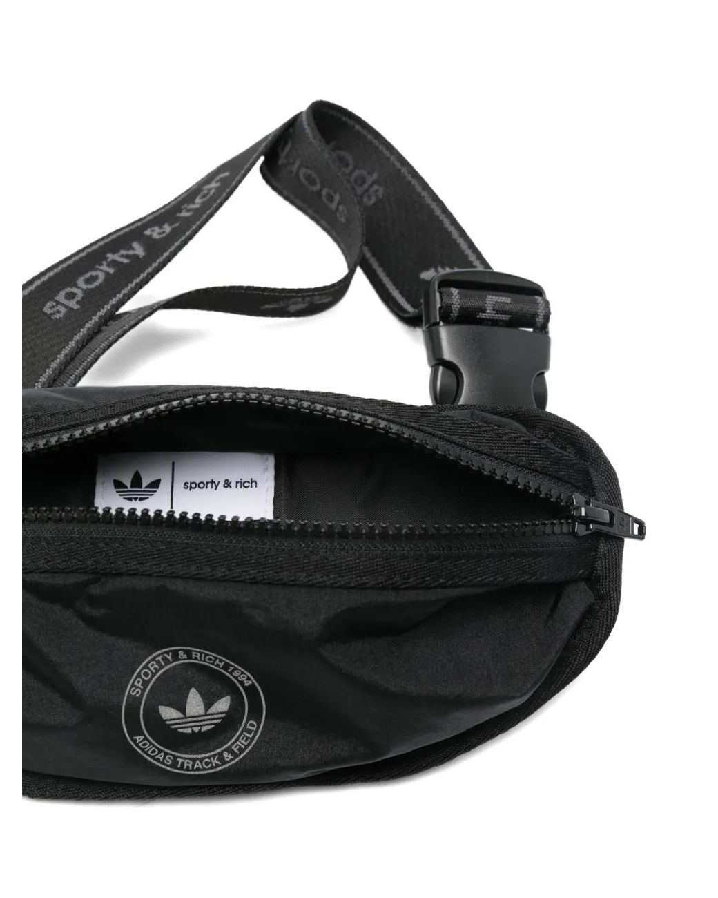 adidas X Sporty & Rich Logo-Print Belt Bag in Black | Lyst