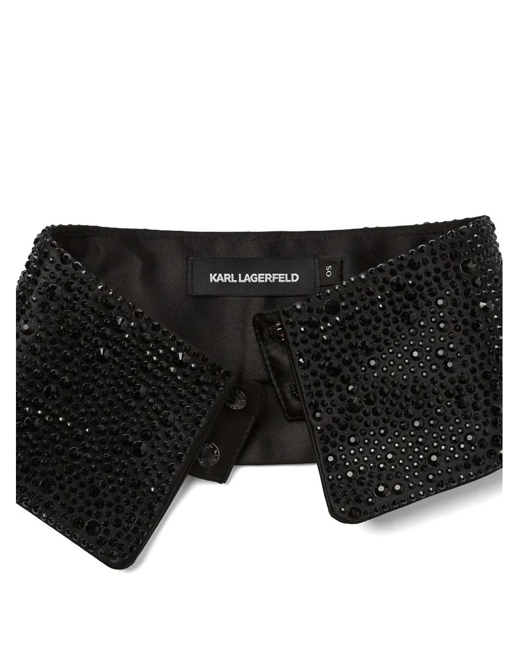 KARL LAGERFELD Rhinestone Collar in Black | Lyst UK