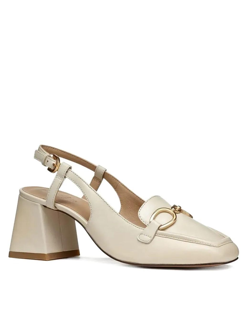 Geox 65Mm Coronilla Slingback Block-Heel Pumps in Natural | Lyst