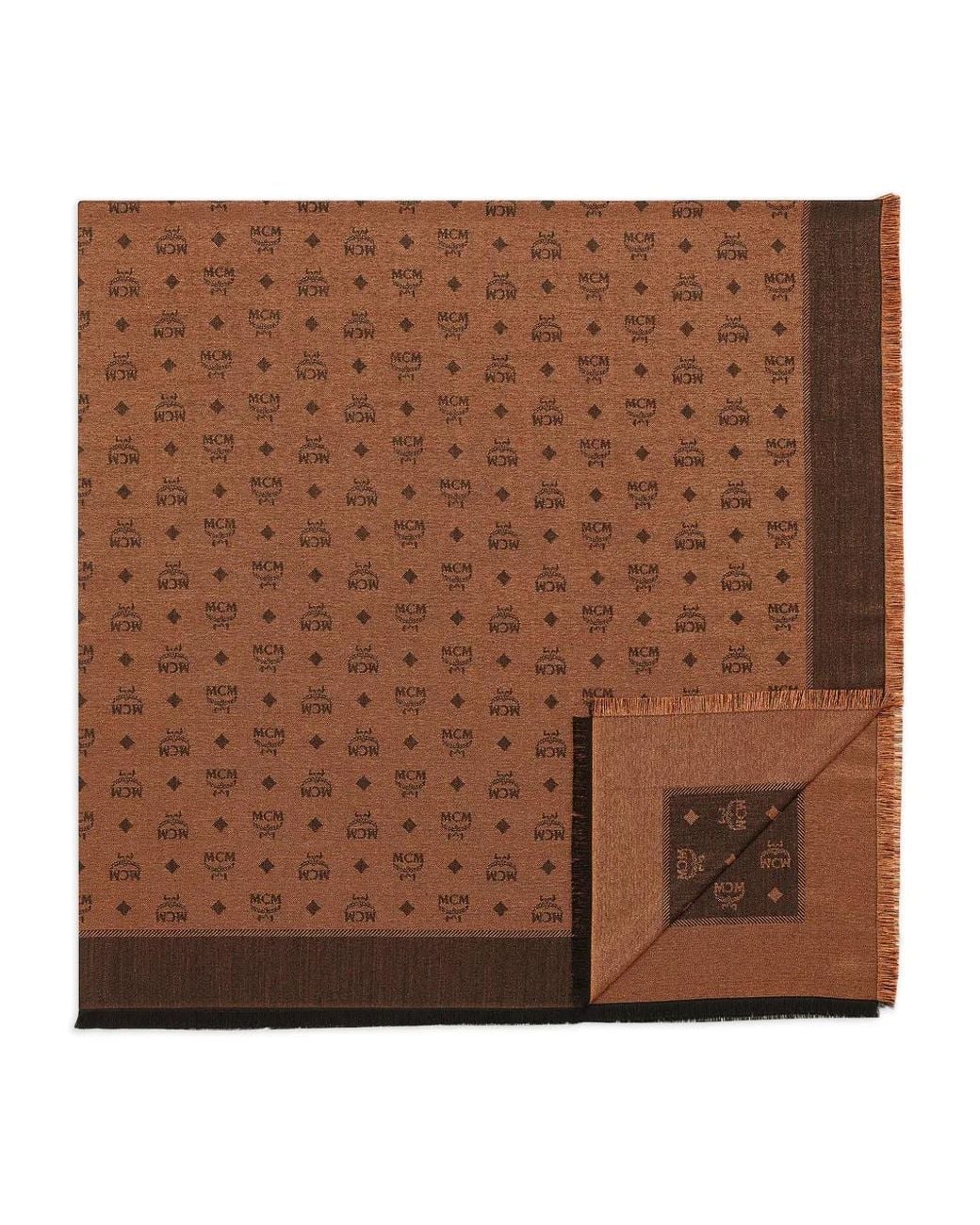 MCM Monogram-Pattern Shawl in Brown | Lyst UK