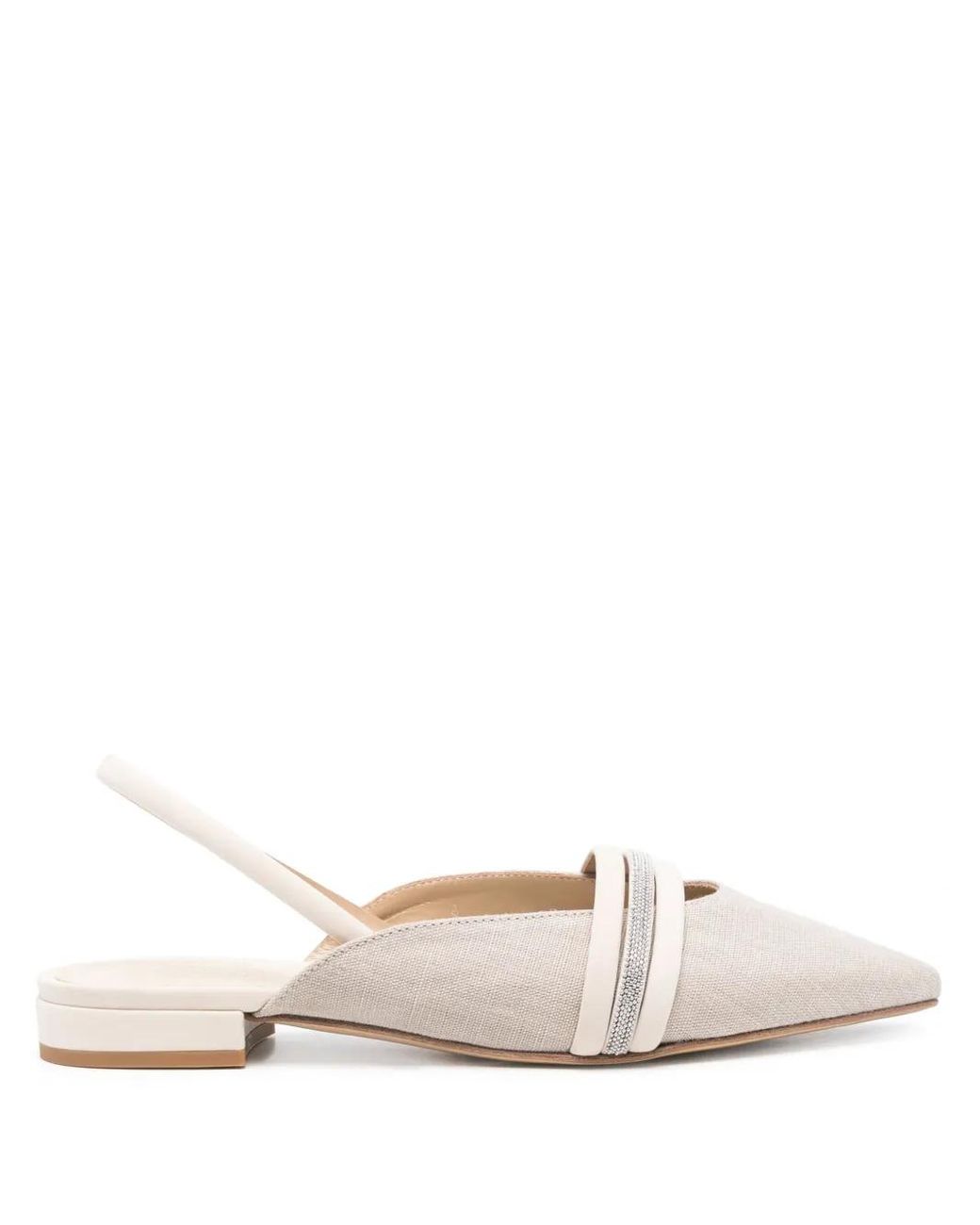 Peserico Leather Slingback Ballet Flats in White | Lyst