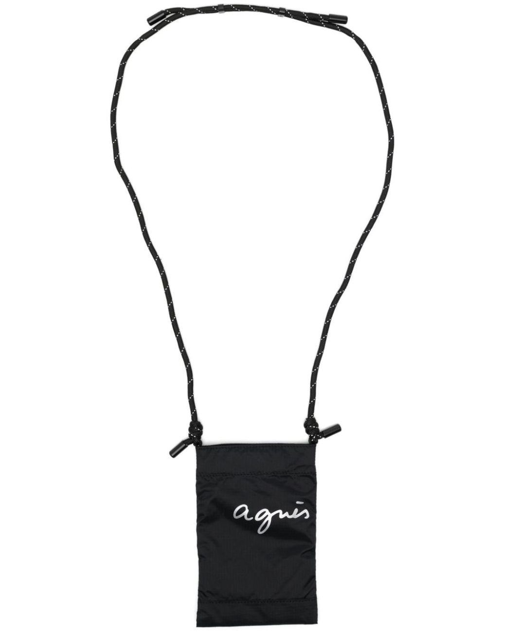 agnès b. Mini Logo Crossbody Bag in Black | Lyst