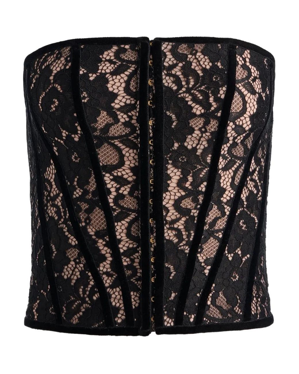 Alice + Olivia Cosette Lace Corset in Black | Lyst UK