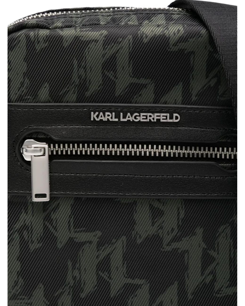 KARL LAGERFELD Monogram Messenger Bag in Black for Men | Lyst