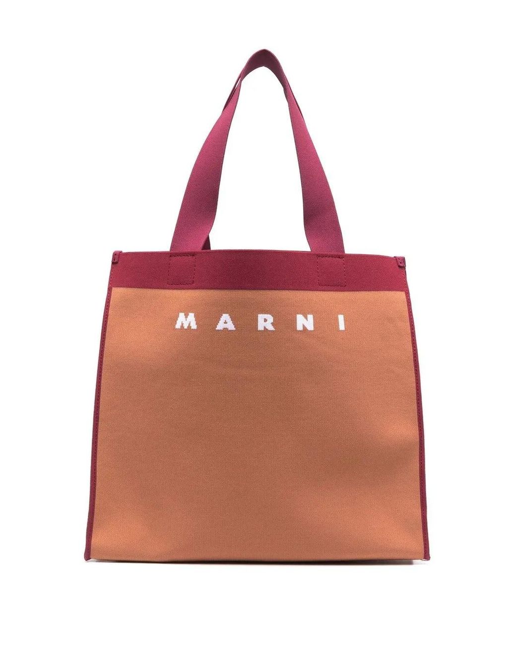 Marni Logo Print Tote Bag in Red | Lyst