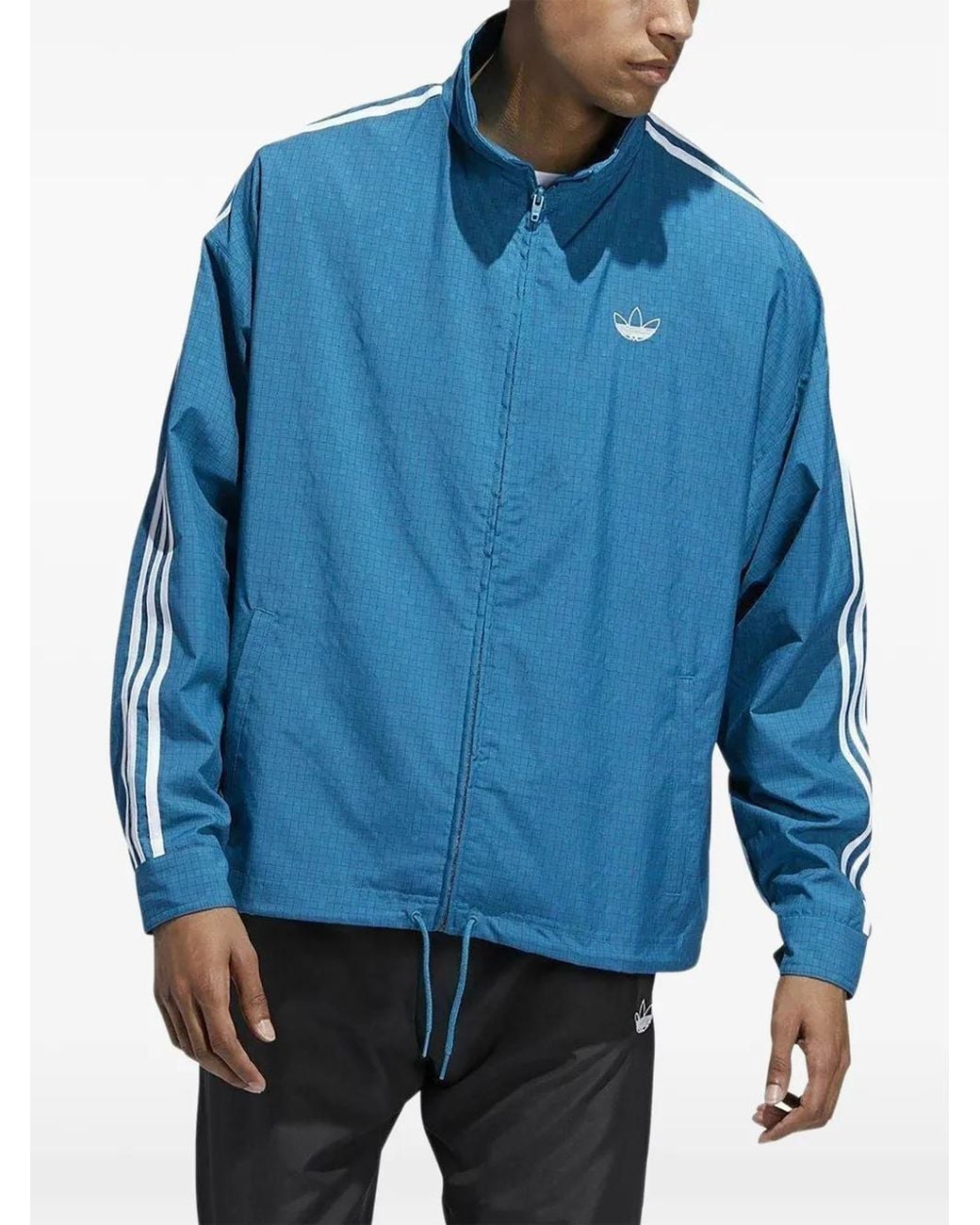 adidas Logo-Detail Jacket in Blue for Men | Lyst UK