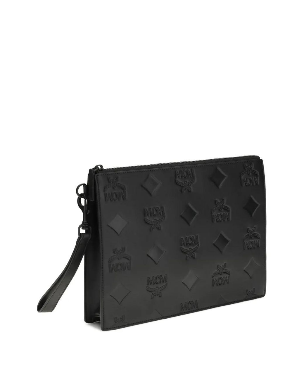 MCM Logo-Pattern Clutch Bag in Black for Men | Lyst