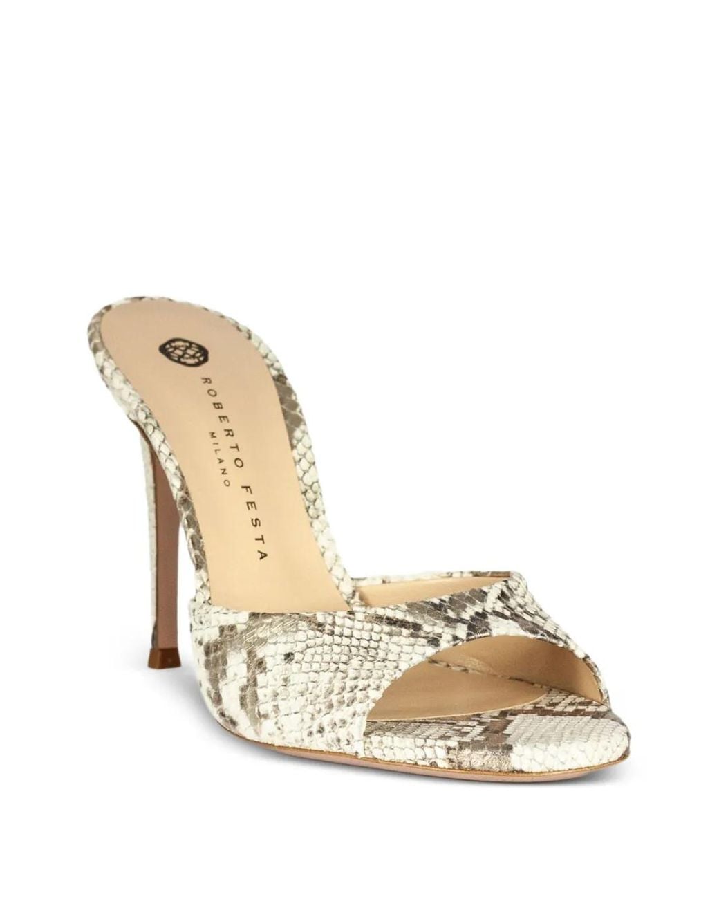 Roberto Festa Ramas Python-Print Sandals in Metallic | Lyst