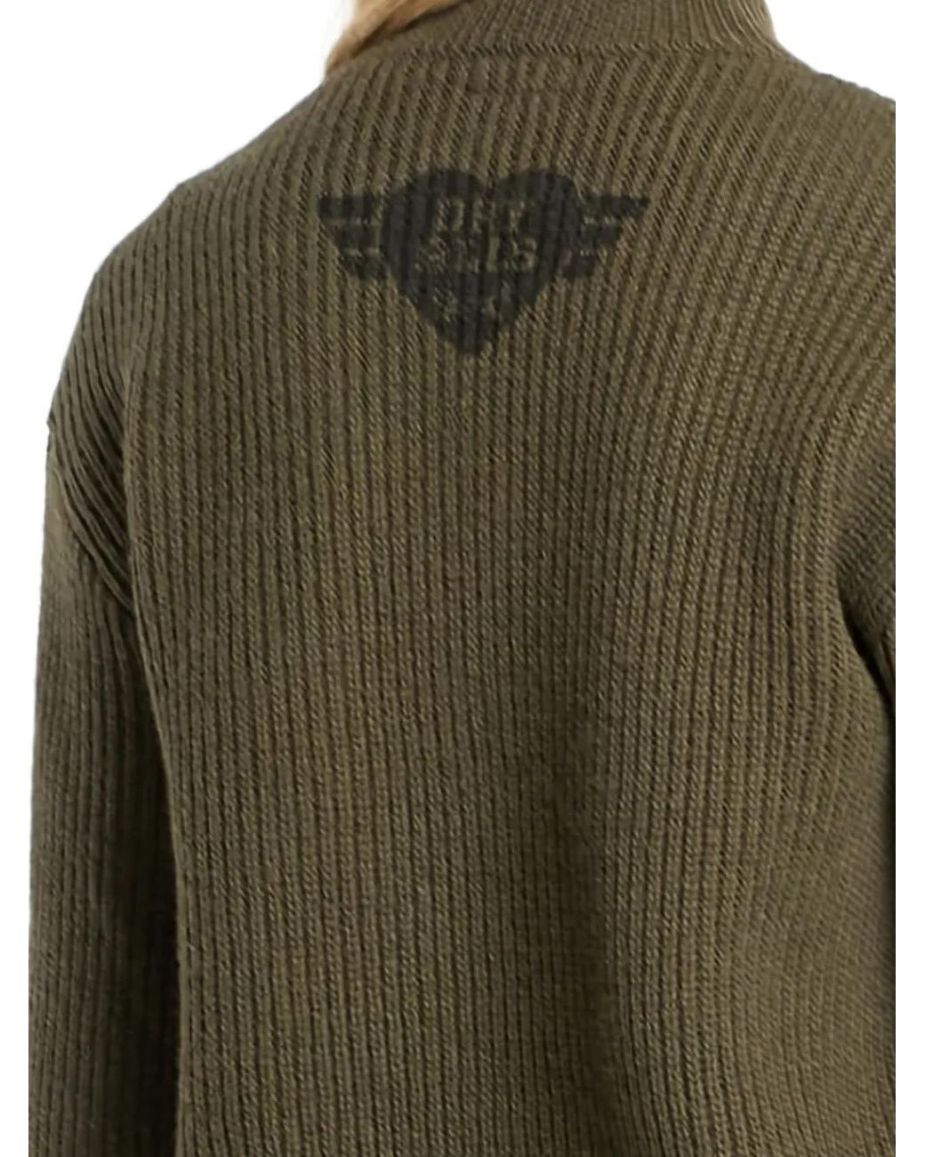 Human Made Mock-Neck Logo Knitted Sweater in Green | Lyst UK