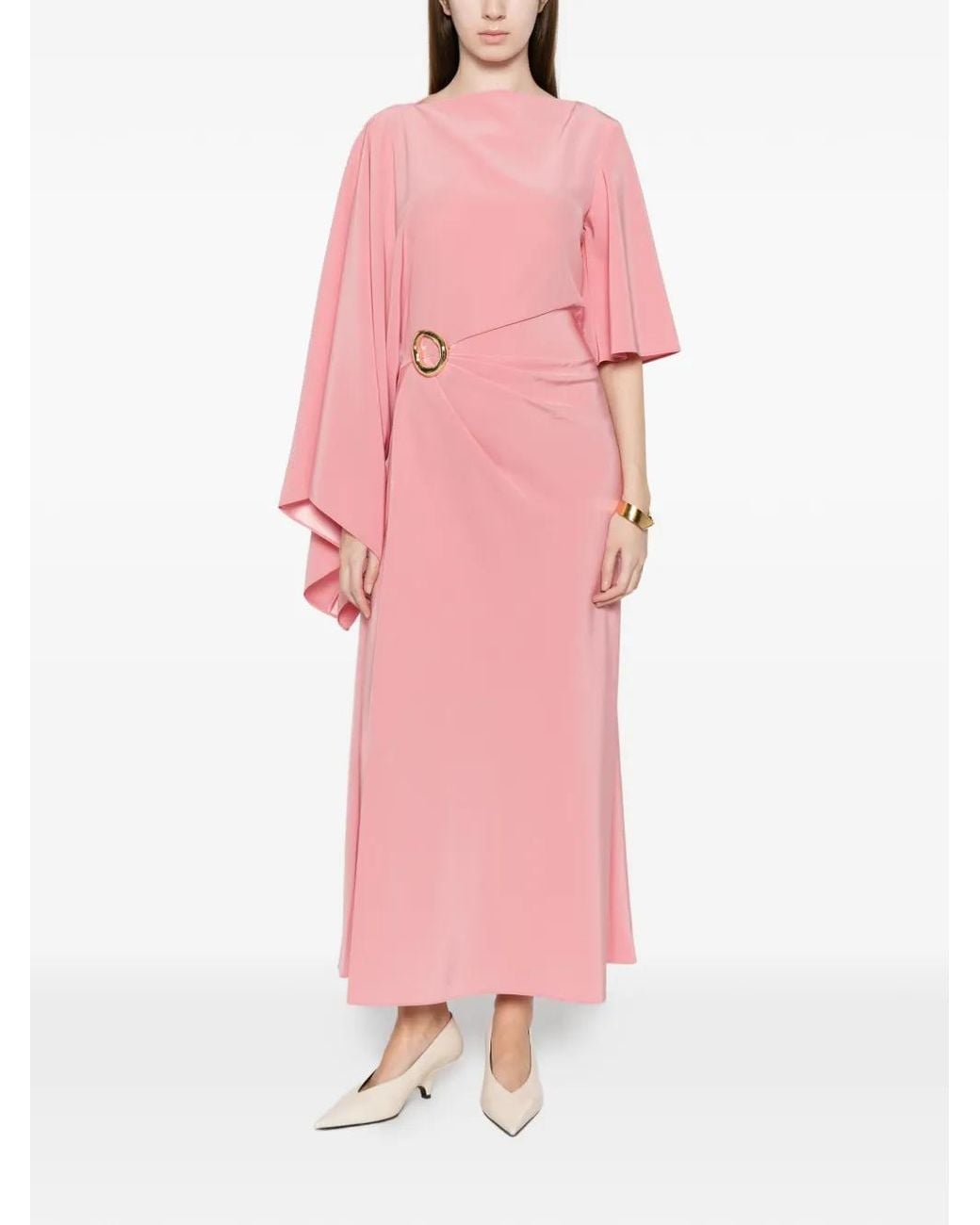 JOSEPH Joya Ring-Detail Maxi Dress in Pink | Lyst
