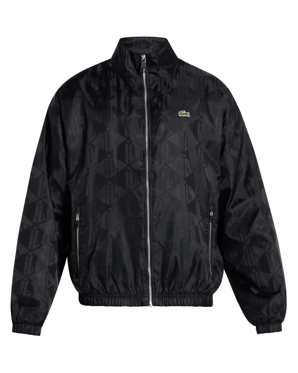 Lacoste Jacquerd Pattern Jacket in Black for Men | Lyst