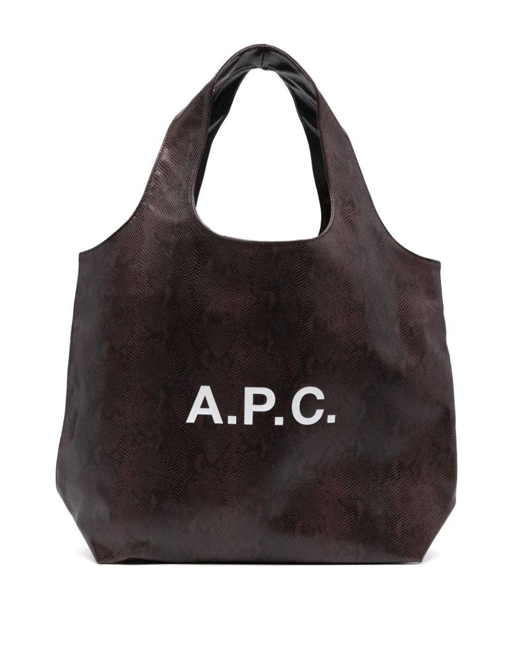 A.P.C. Ninon Snakeskin-Effect Tote Bag in Black | Lyst