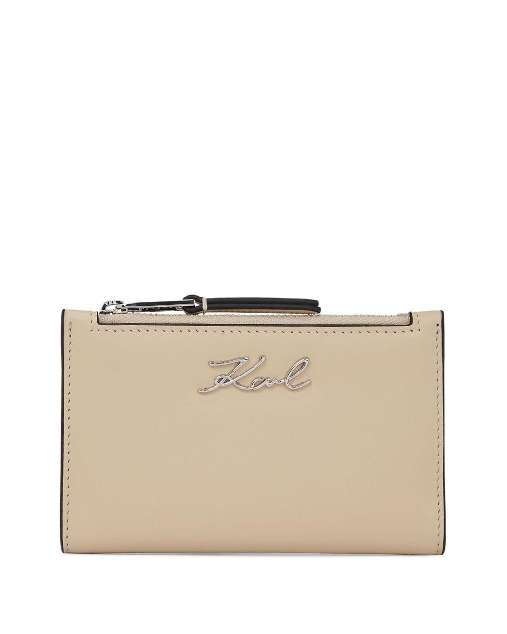 Karl Lagerfeld Signature Wallet in Natural | Lyst UK