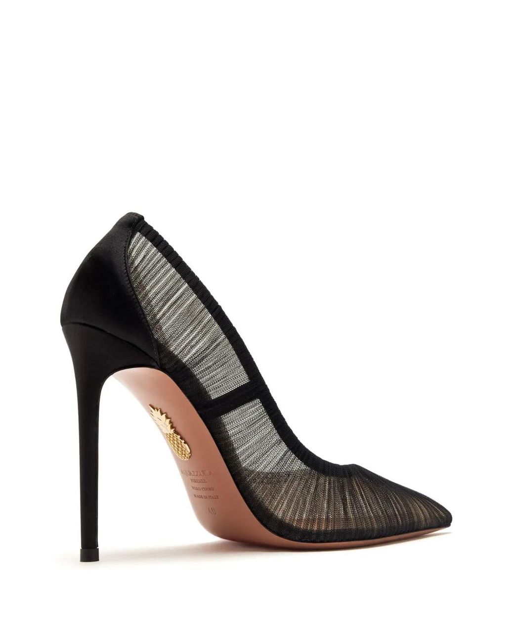 Aquazzura 105Mm Mesh Pumps in Black | Lyst
