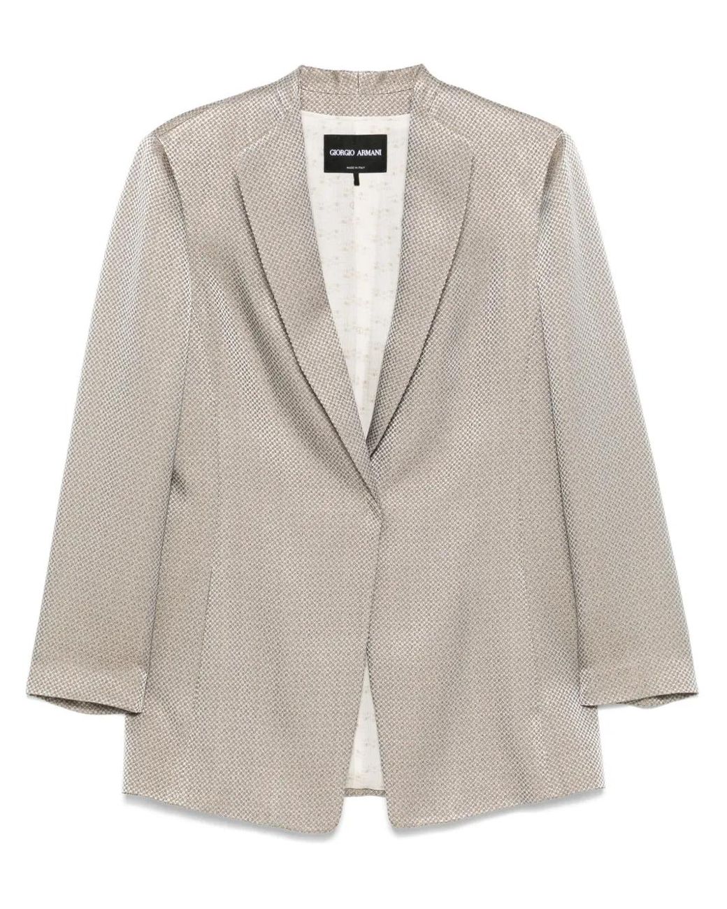 Giorgio Armani Textured Nickel Blazer With English Rear Vents in Gray ...