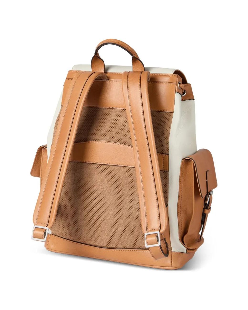 Brunello Cucinelli Grained Leather City Backpack in Natural for Men | Lyst