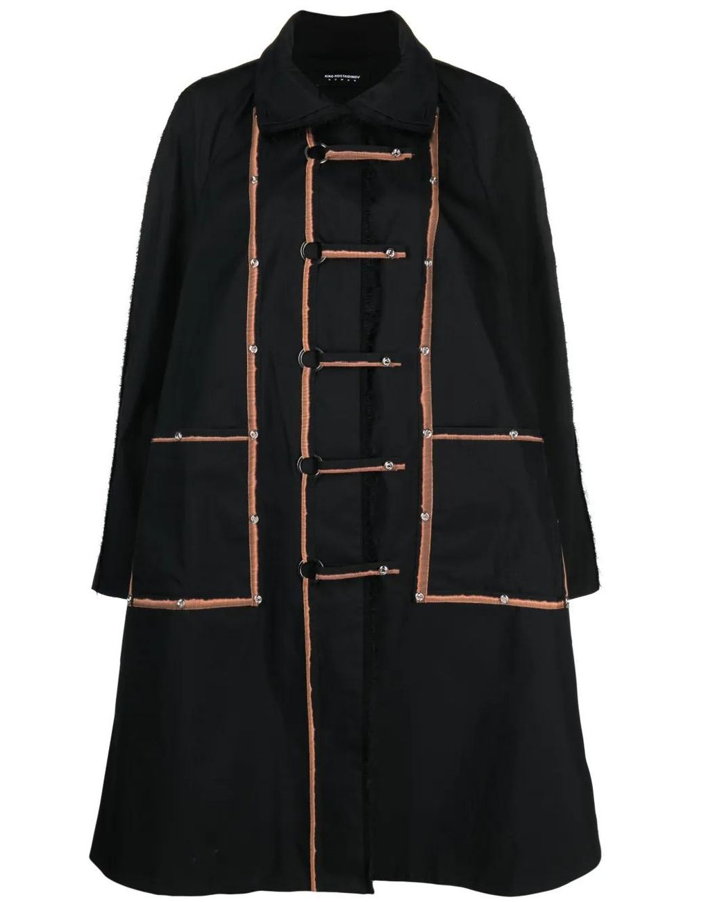Kiko Kostadinov Aketon High-Neck Coat in Black | Lyst