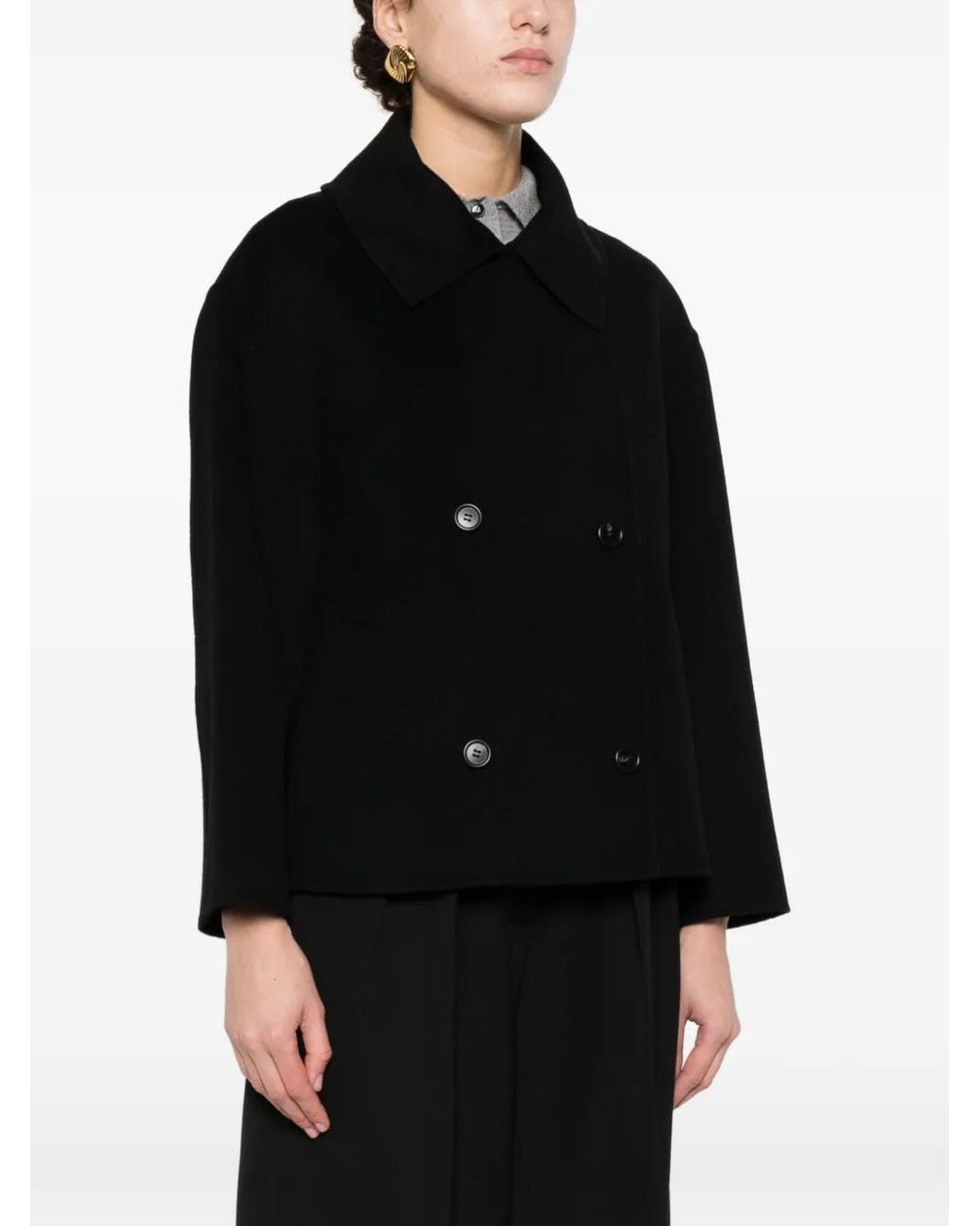 Arma Double-Breasted Jacket in Black | Lyst