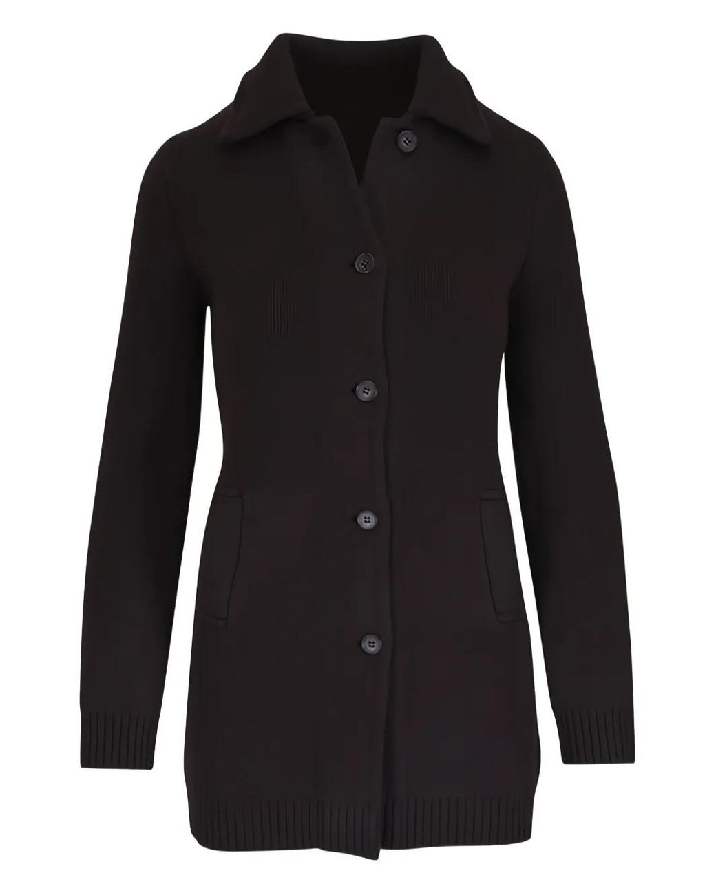 Lisa Yang Collared Button-Fastening Cardigan in Black | Lyst