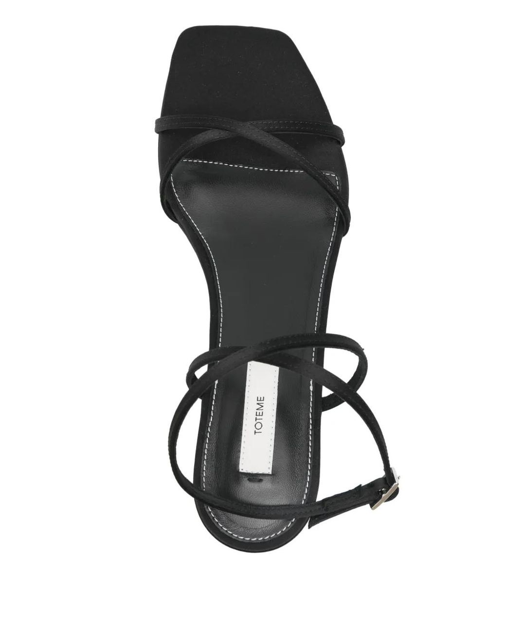TOTEME 50Mm Satin Crossover Sandals in Black | Lyst