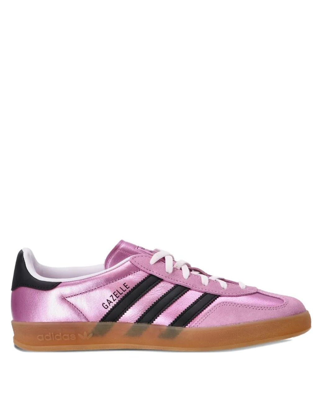 adidas Gazelle Indoor Metallic Leather Sneakers in Pink | Lyst