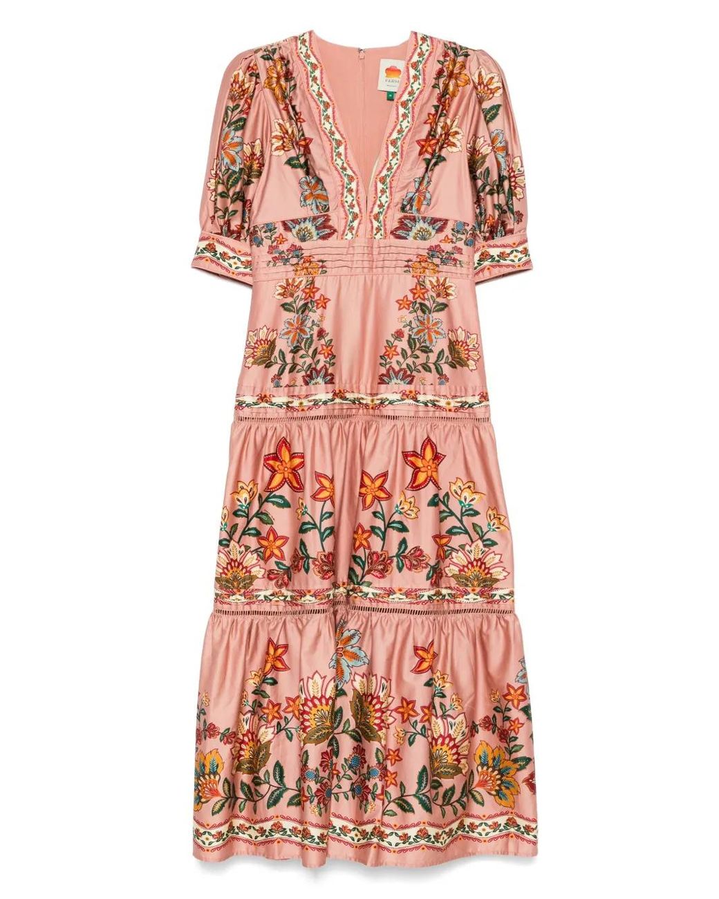 FARM Rio Short-Sleeve Maxi Dress in Pink | Lyst