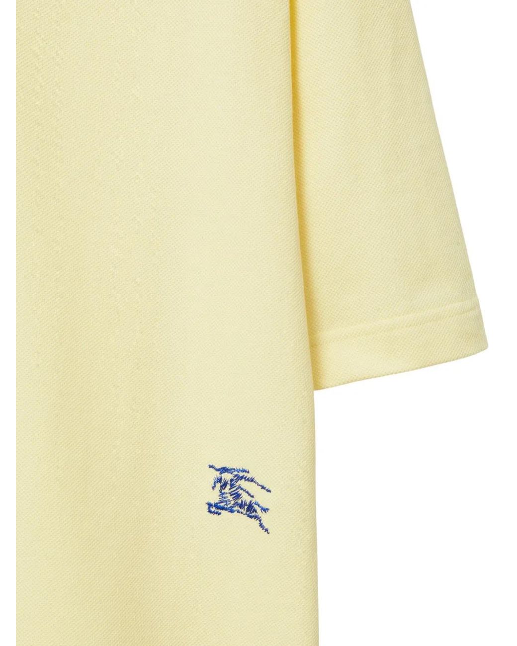 Burberry Equestrian Knight-Embroidered Cotton Polo Shirt in Yellow for ...