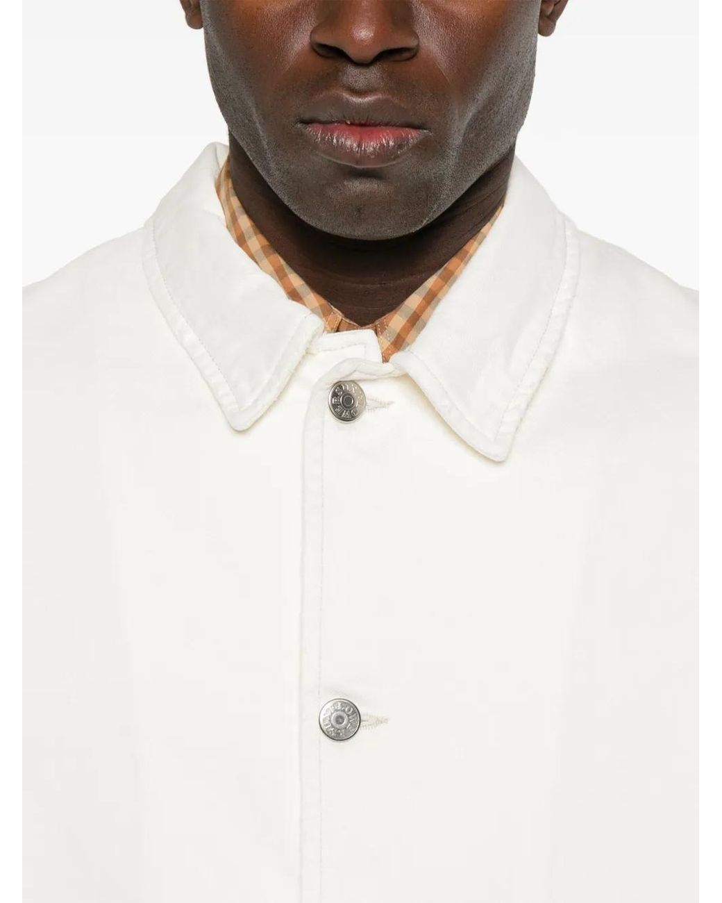 sunflower Denim Shirt Jacket in White for Men | Lyst