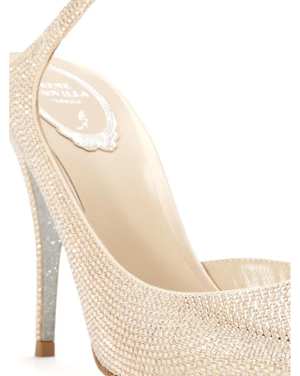 Rene Caovilla 80Mm Crystal-Embellished Spiral-Strap Pumps in Metallic ...